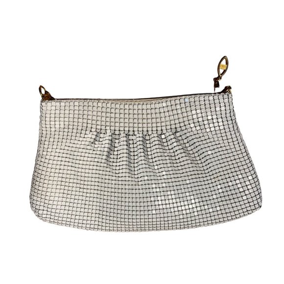 Bags | Vintage Purse White Metal Mesh Shoulder Bag | Poshmark